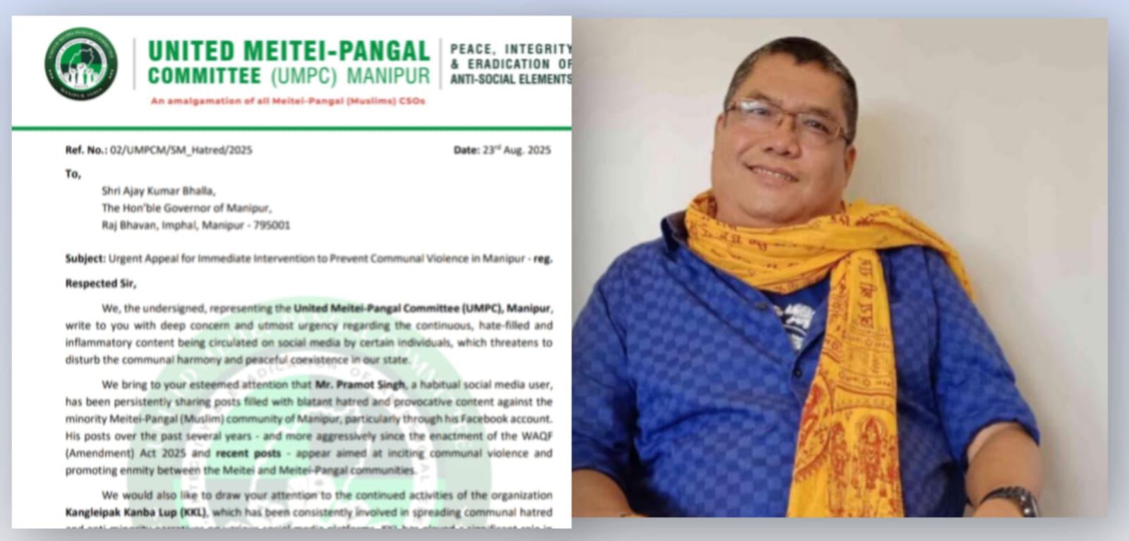 Meitei-Pangal Group Writes to Guv Over Social Media Posts by Meitei ...